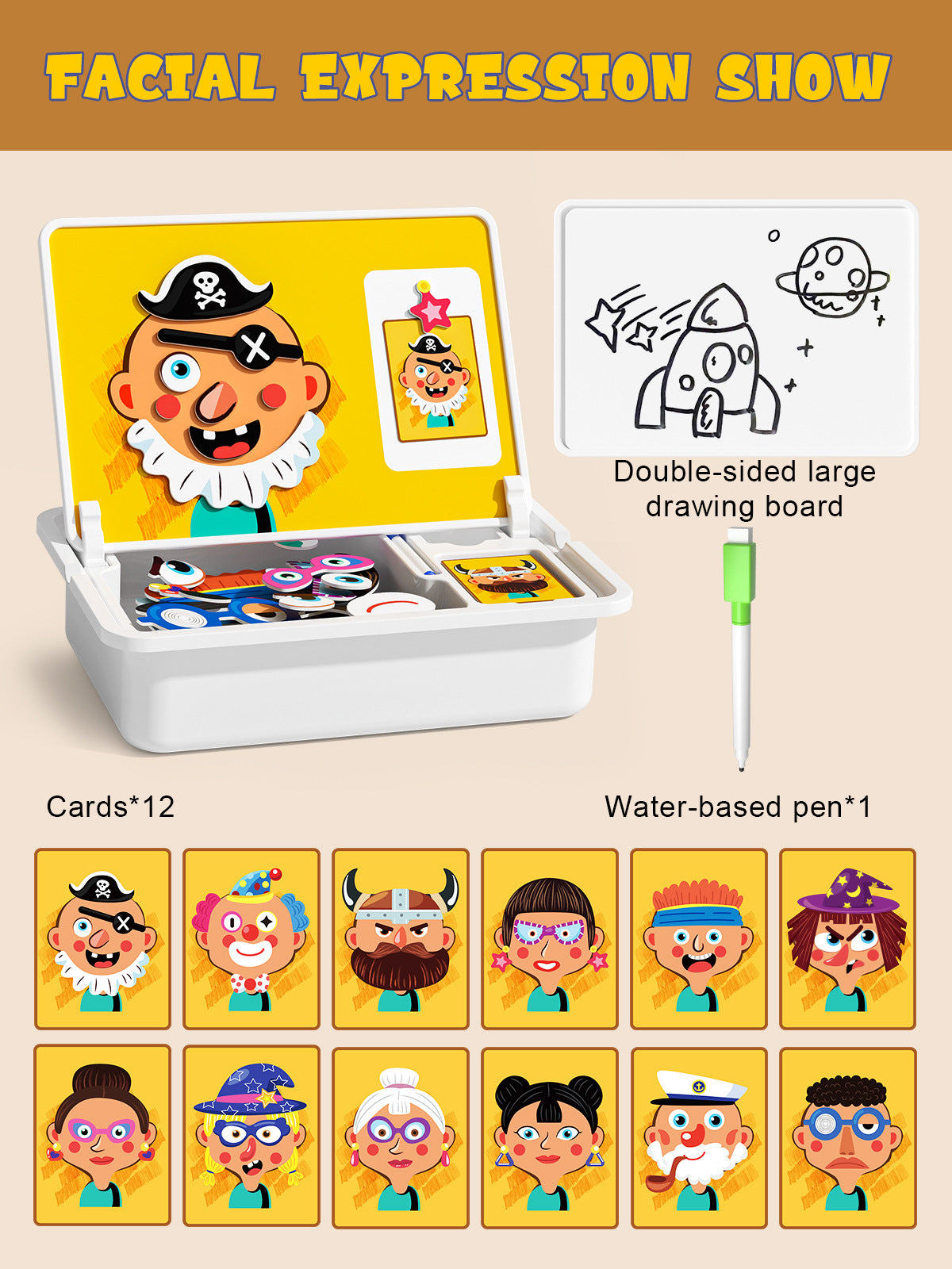 Magnetic Puzzles Face Dress Up Travel Game Double Side Preschool Educa ...